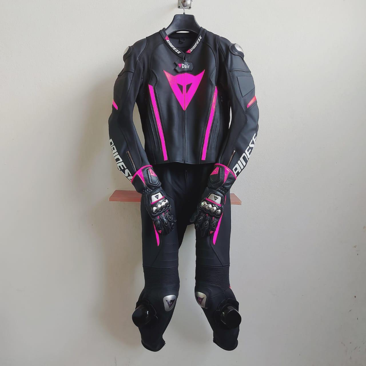 Customized Pink Laguna Seca 4 Leather Motorcycle Motorbike Suit ...